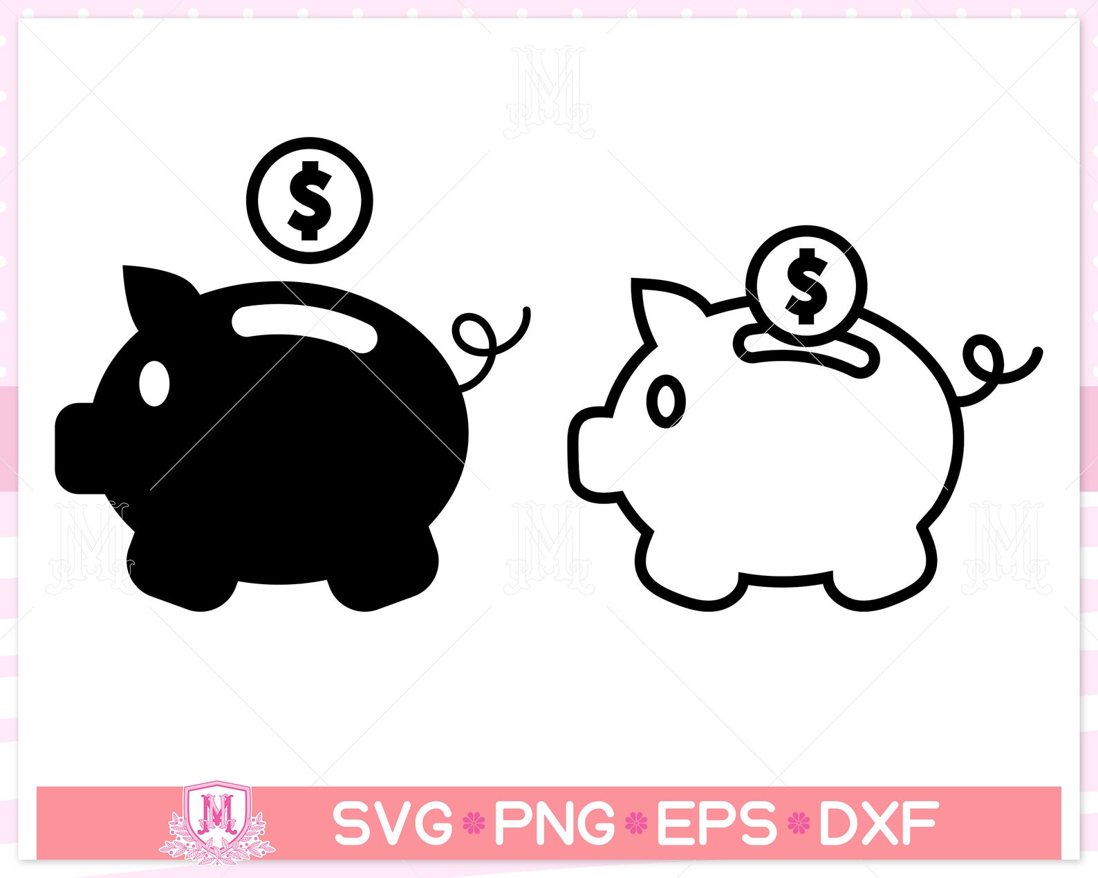 Piggy Svg File Piggy Bank Svg Money Box Svg Save Money Svg - Etsy
