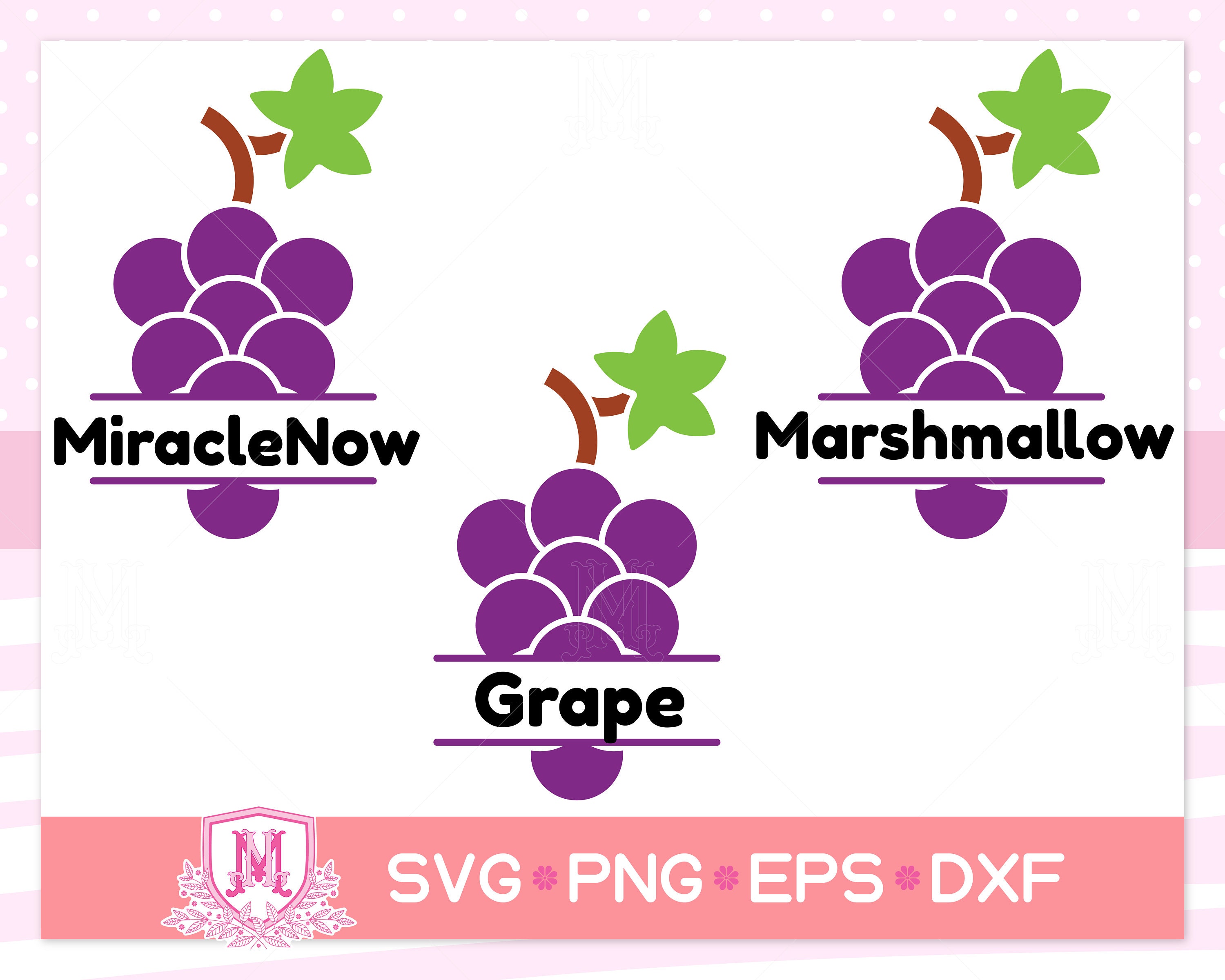 Trauben svg Datei Trauben svg Frucht svg Namensrahmen svg | Etsy