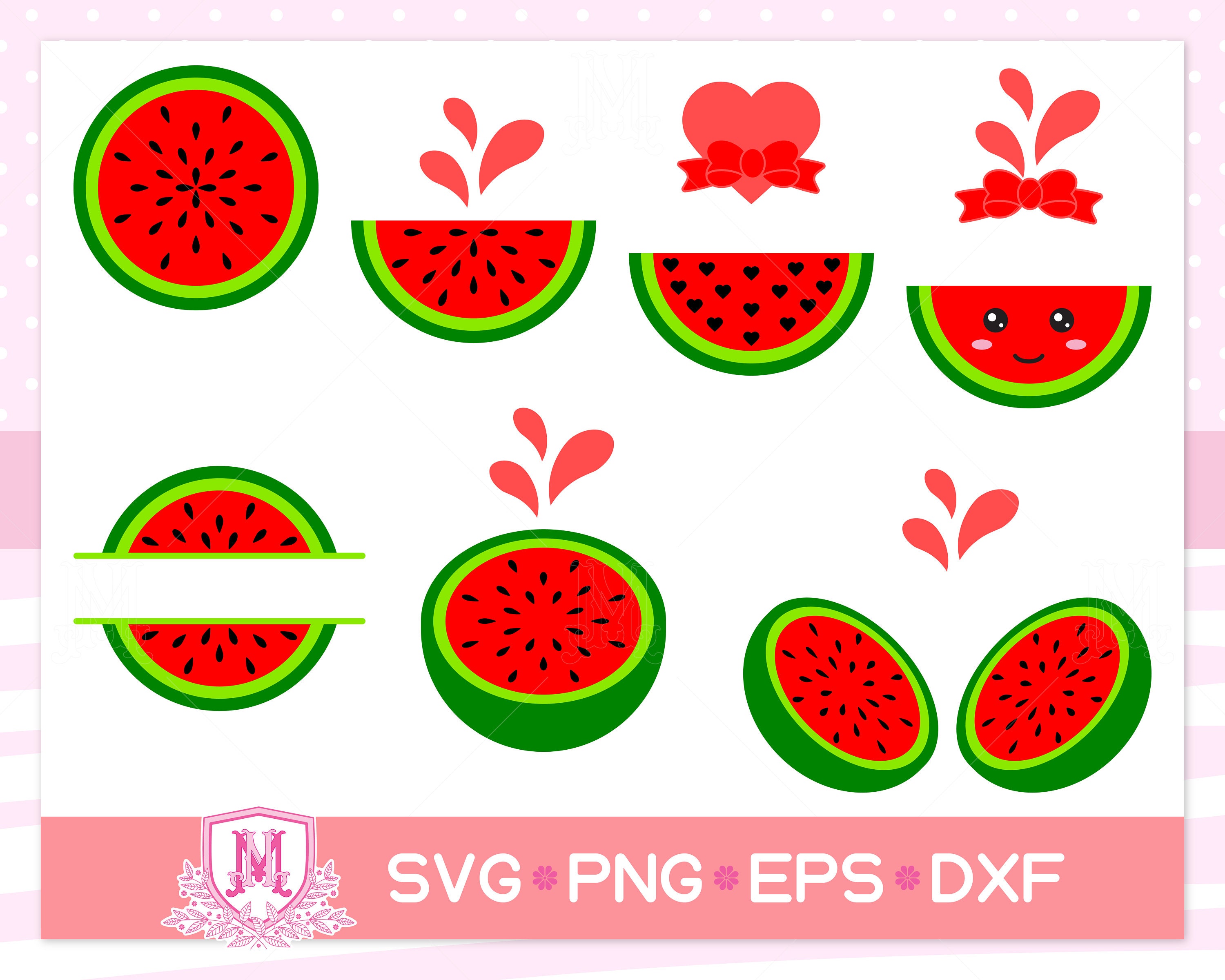 Watermelon Svg File Watermelon Svg Fruit Svg Name Frame - Etsy