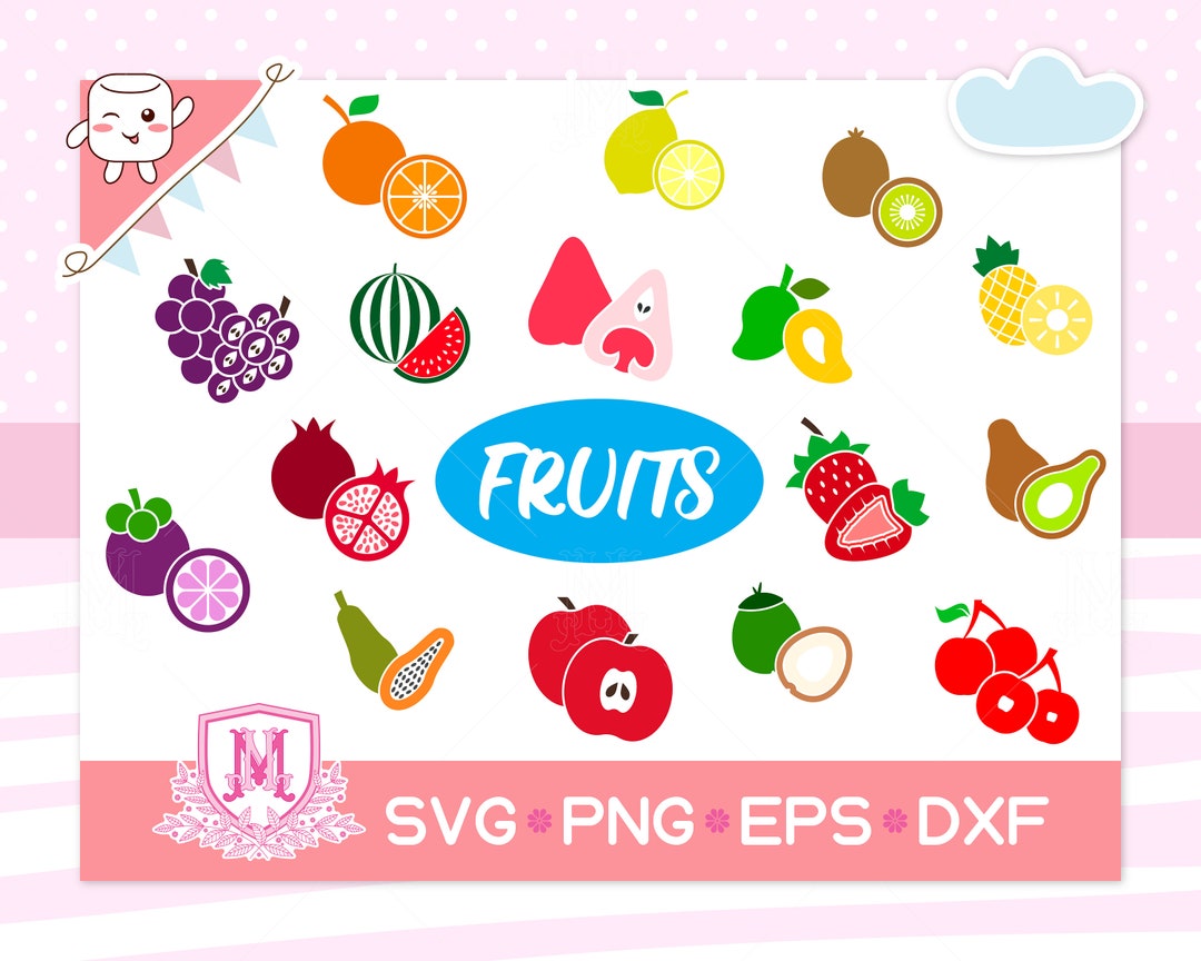 Bundle Fruits Svg, Fruits Svg, Tropical Svg, Bundle, Digital Download ...