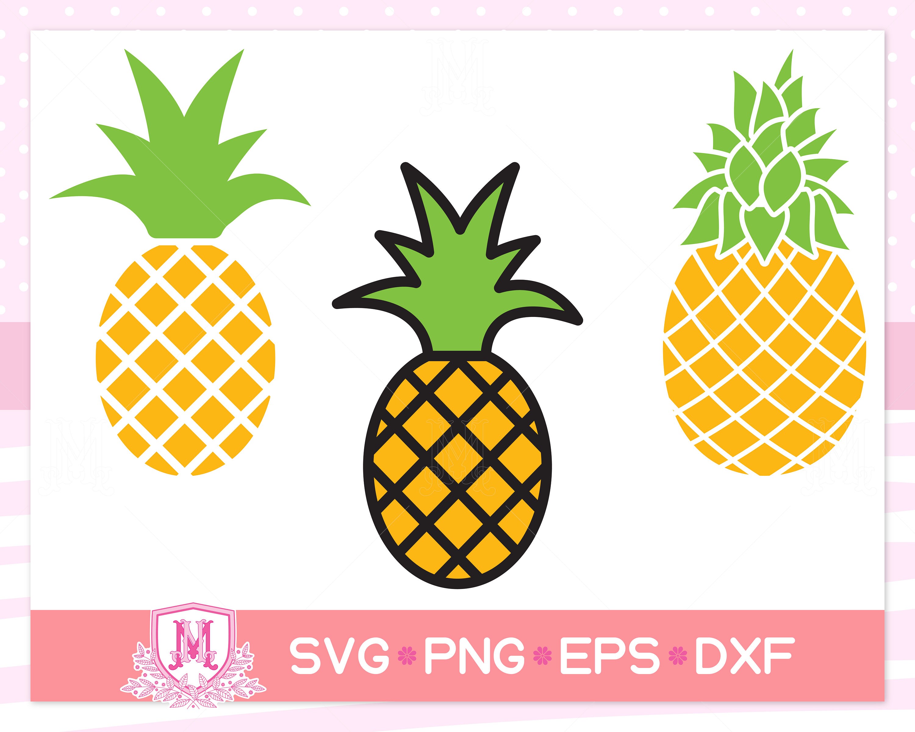 Pineapple Svg File Pineapple Svg Fruit Svg Name Frame - Etsy