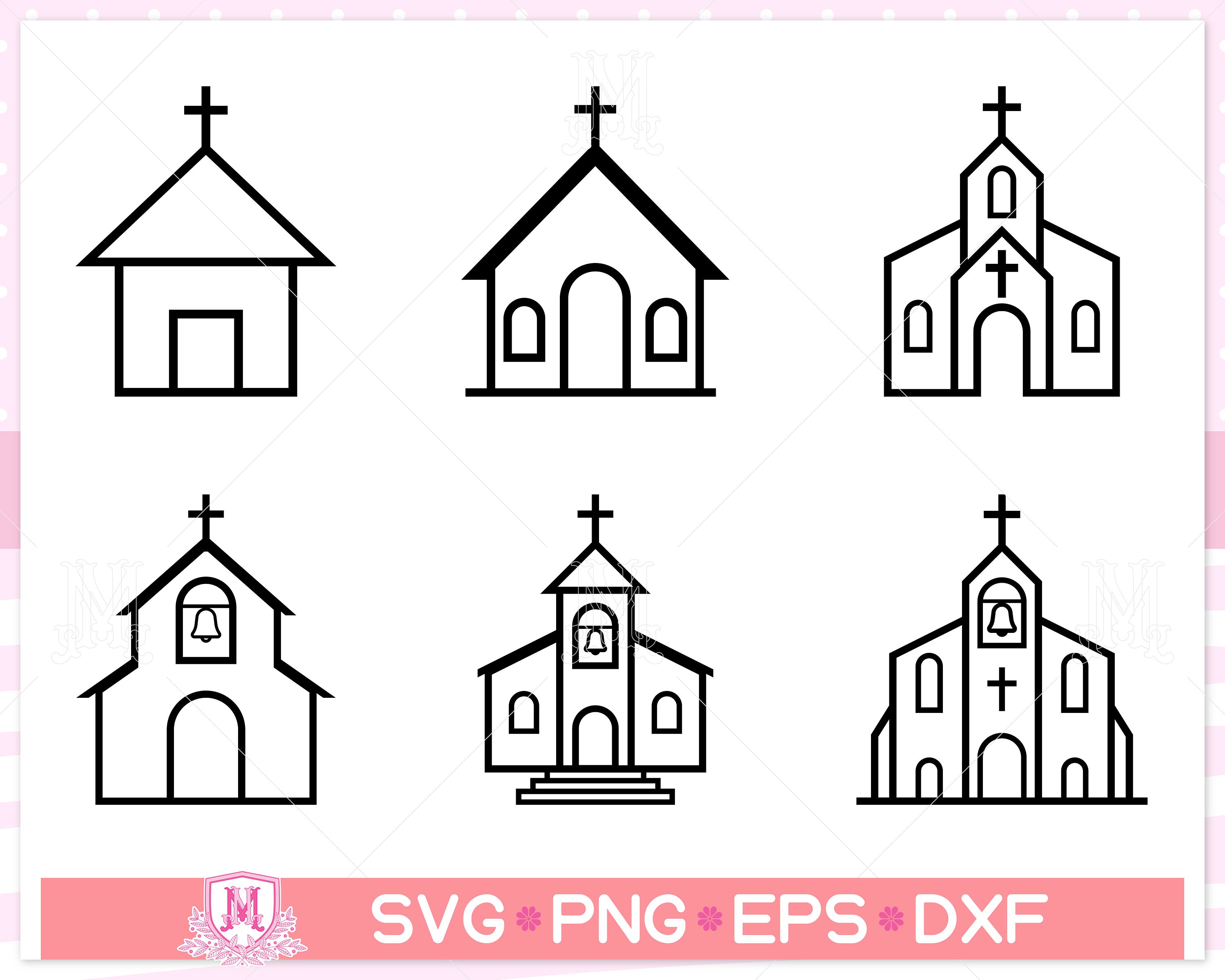 Church Svg File, Church Svg, Church Building Svg,religion Svg,christian ...