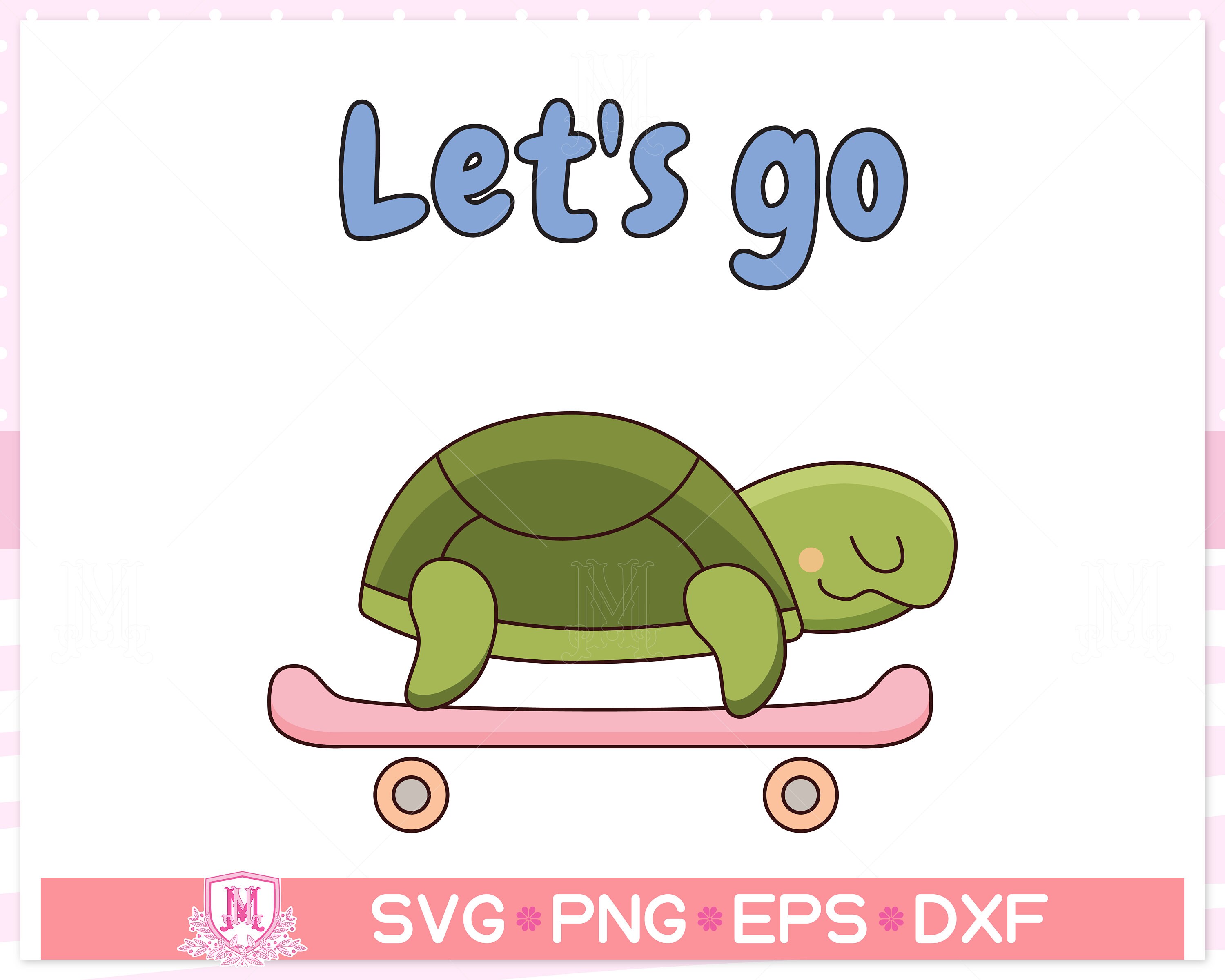 Turtle Svg File Animal Svg Cartoon Svg Lets Go Turtle Play - Etsy