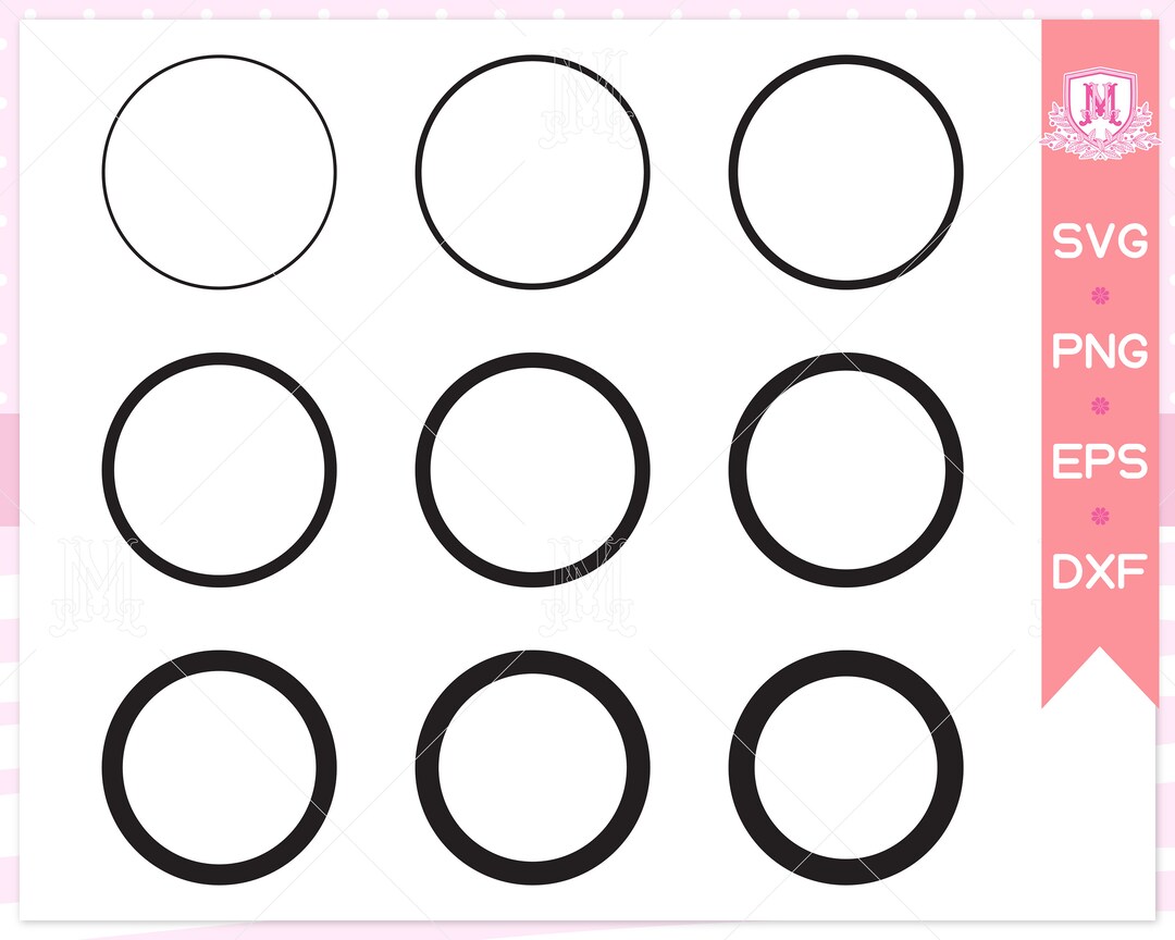 Circle Frame Svg File, Circle Svg, Sketch Circle Svg, Name Frame ...
