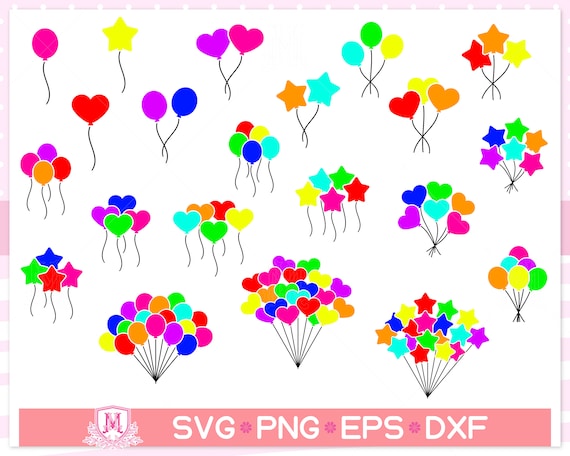 Balloon Svg File Circle Balloon Svg Heart Balloon Svg | Etsy
