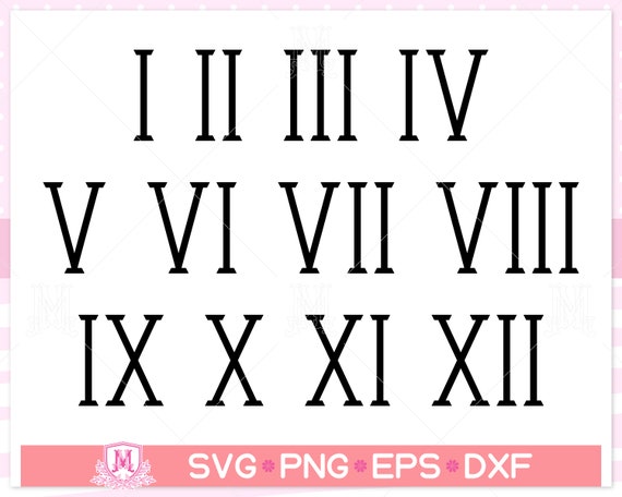 Roman Numbers Svg File Roman Numbers Svg Roman Numerals Svg | Etsy
