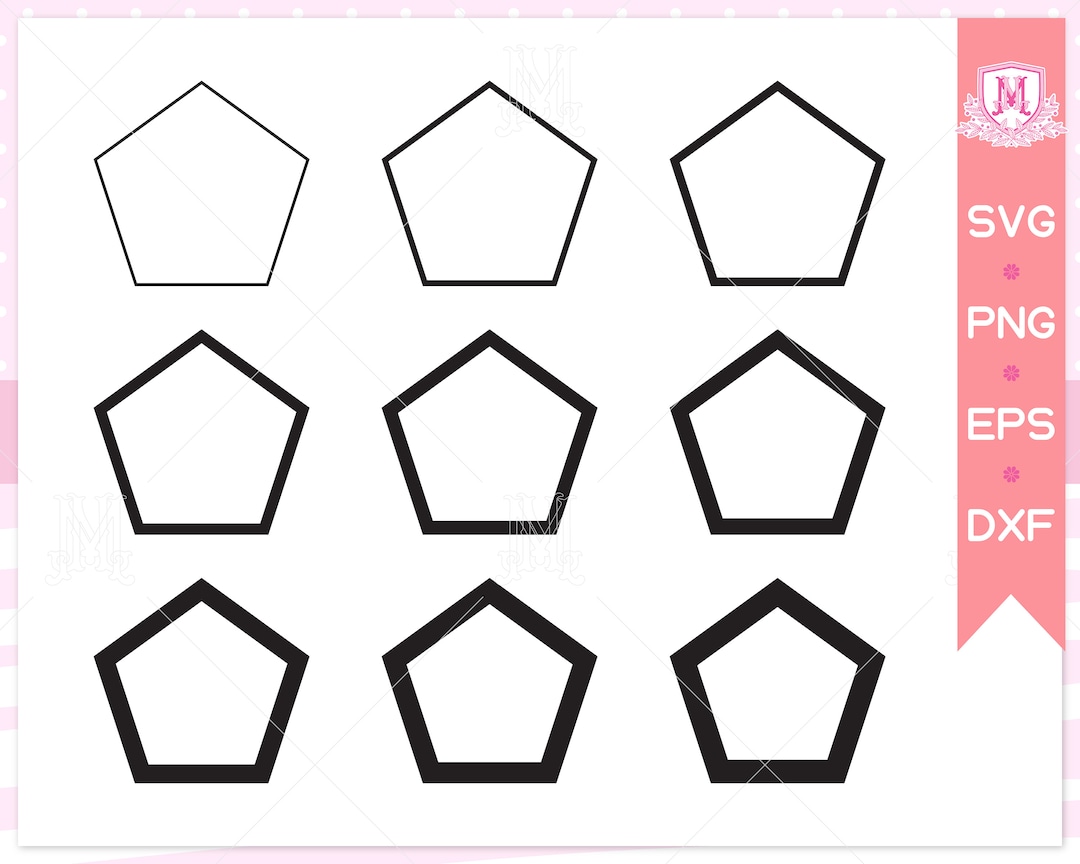 Pentagon Frame Svg File, Pentagon Svg, Sketch Pentagon Svg, Name Frame ...