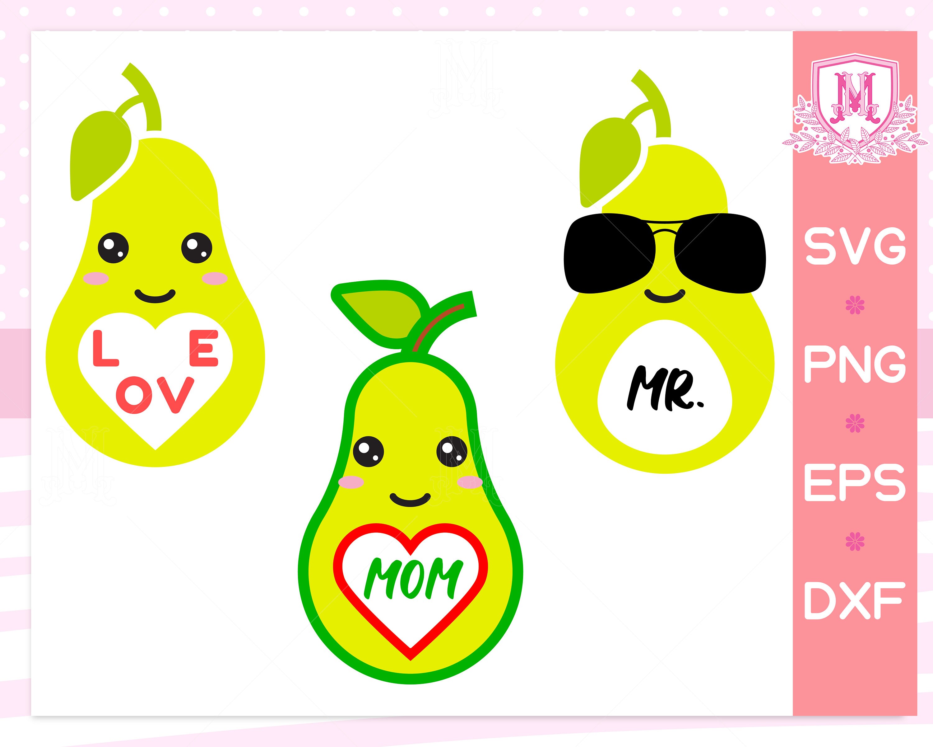 Avocado Svg File Avocado Svg Fruit Svg Name Frame Cartoon | Etsy