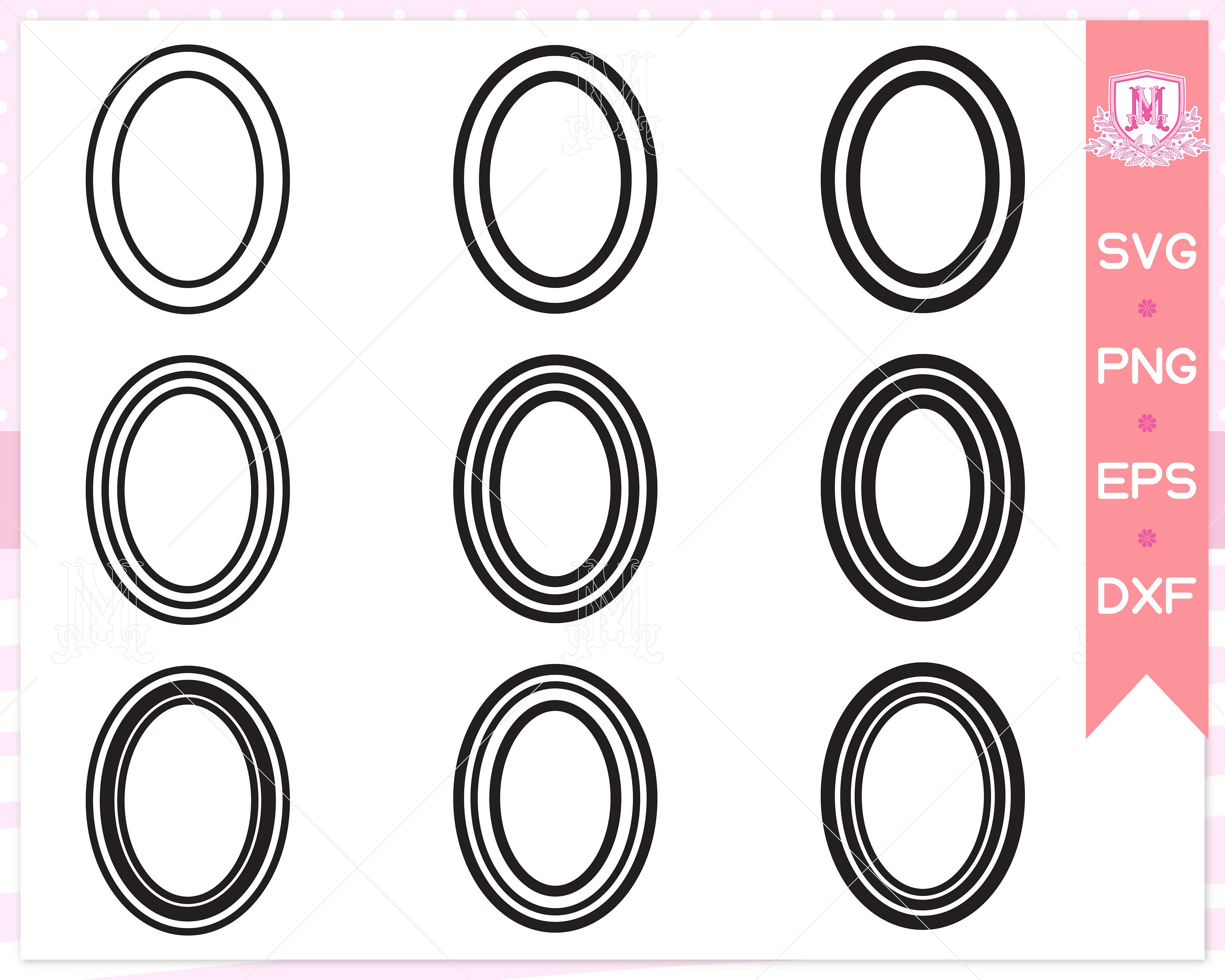Circle frame svg file ellipse frame svg circle frame | Etsy