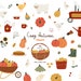 Cozy Autumn Vector Clipart, Fall Leaves, Cute Farm, Pumpkin Spice ...