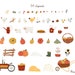 Cozy Autumn Vector Clipart, Fall Leaves, Cute Farm, Pumpkin Spice ...