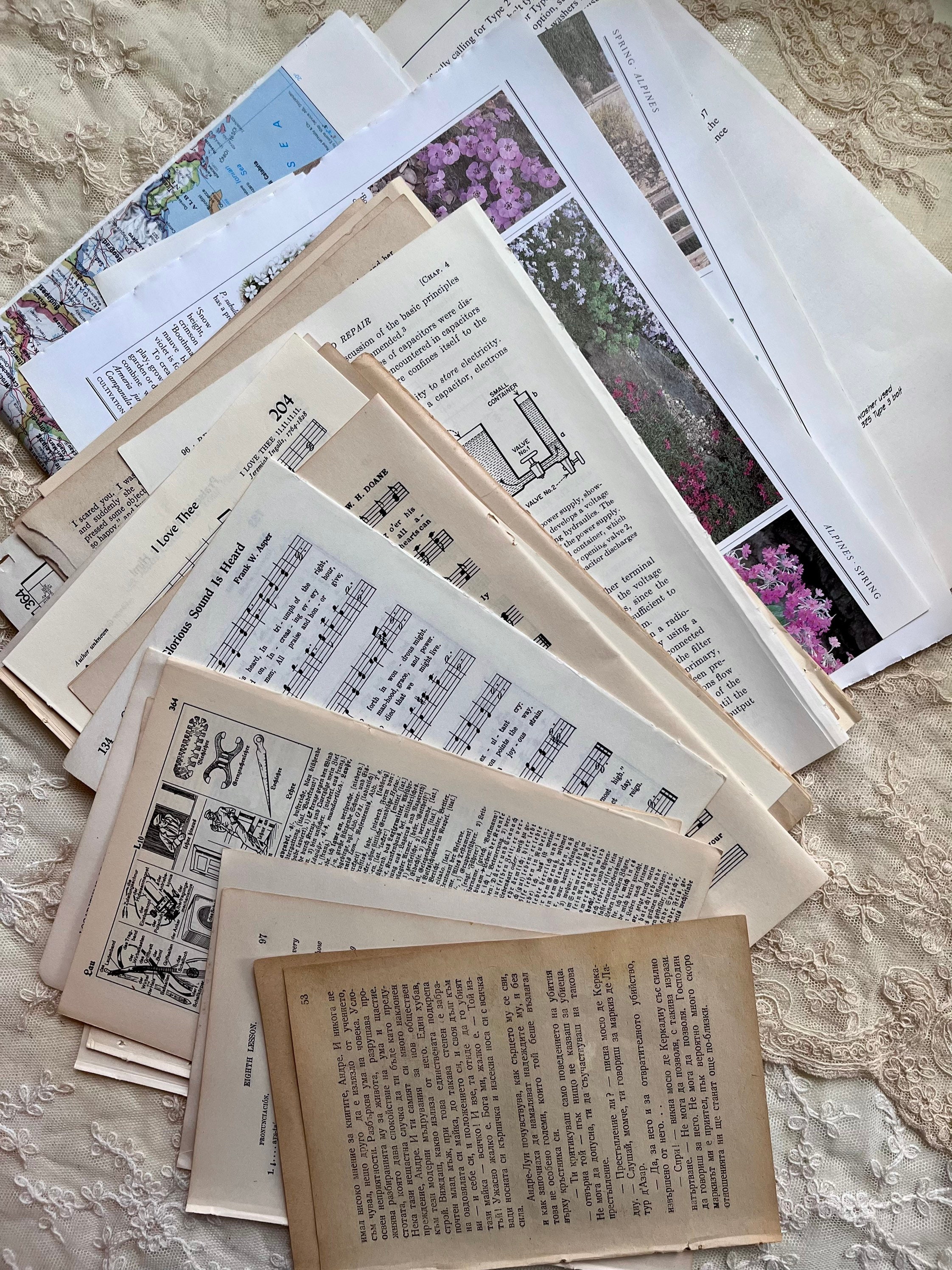 50 Vintage Book Pages - Etsy