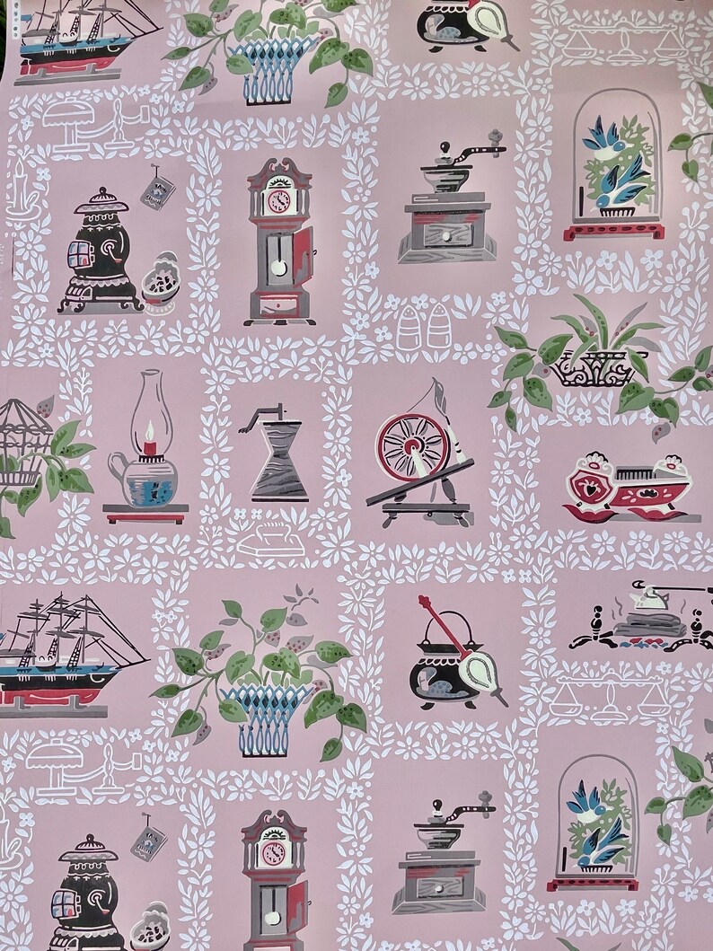 Vintage Wallpaper Sample: Craft Paper, Junk Journaling (11”x 20 1/2 ...