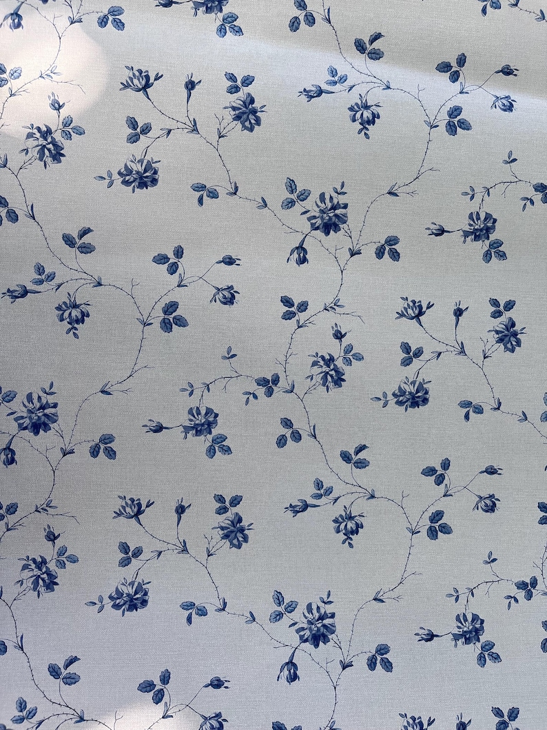 Blue Floral Wallpaper Samples - Etsy