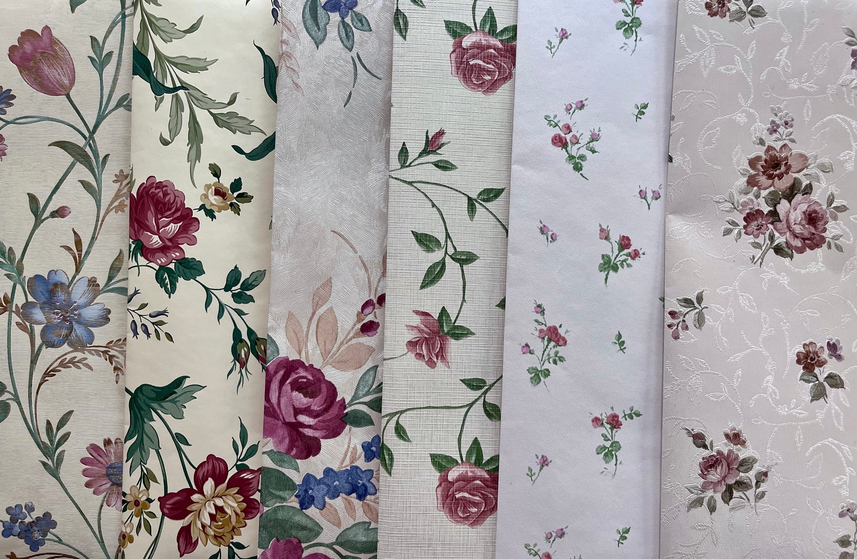 Floral Shabby Chic Wallpaper Sample Packs 18 Pieces - Etsy