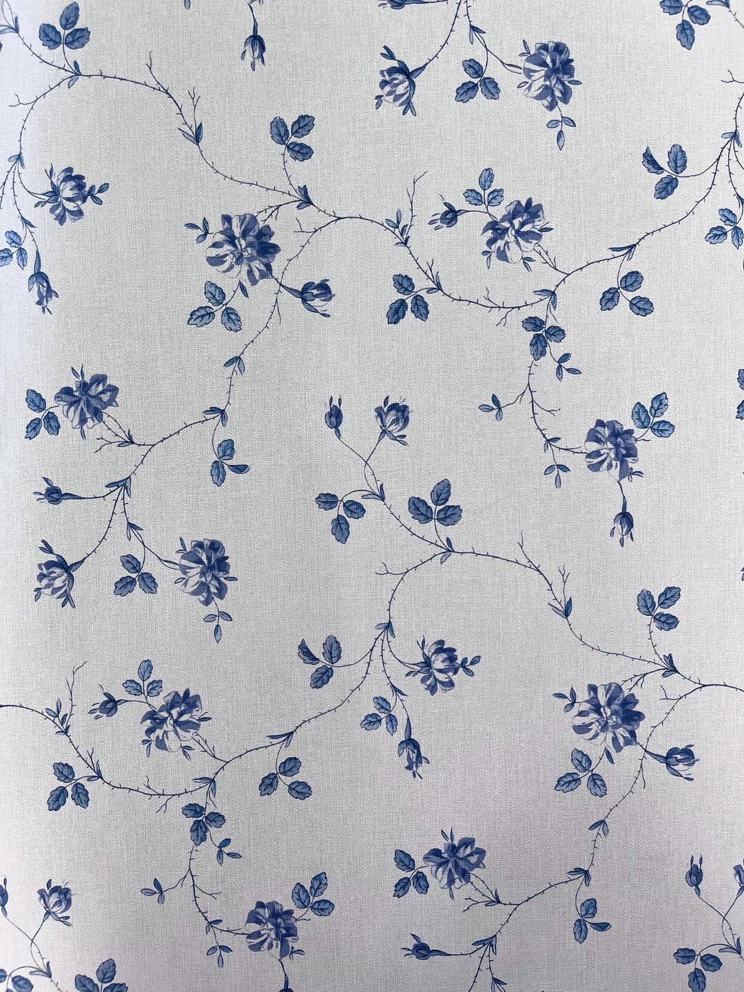 Blue Floral Wallpaper Samples - Etsy