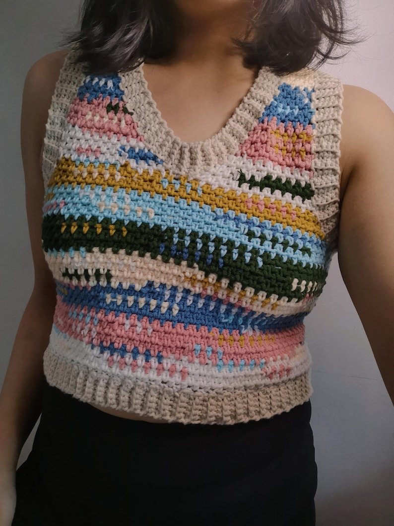 Rory Vest - Preppy Sweater Vest Crochet Pattern PDF - Etsy