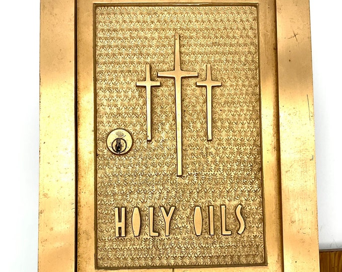 Brass Church Ambry Box for Holy Oils. Vintage Christian Catholic ...