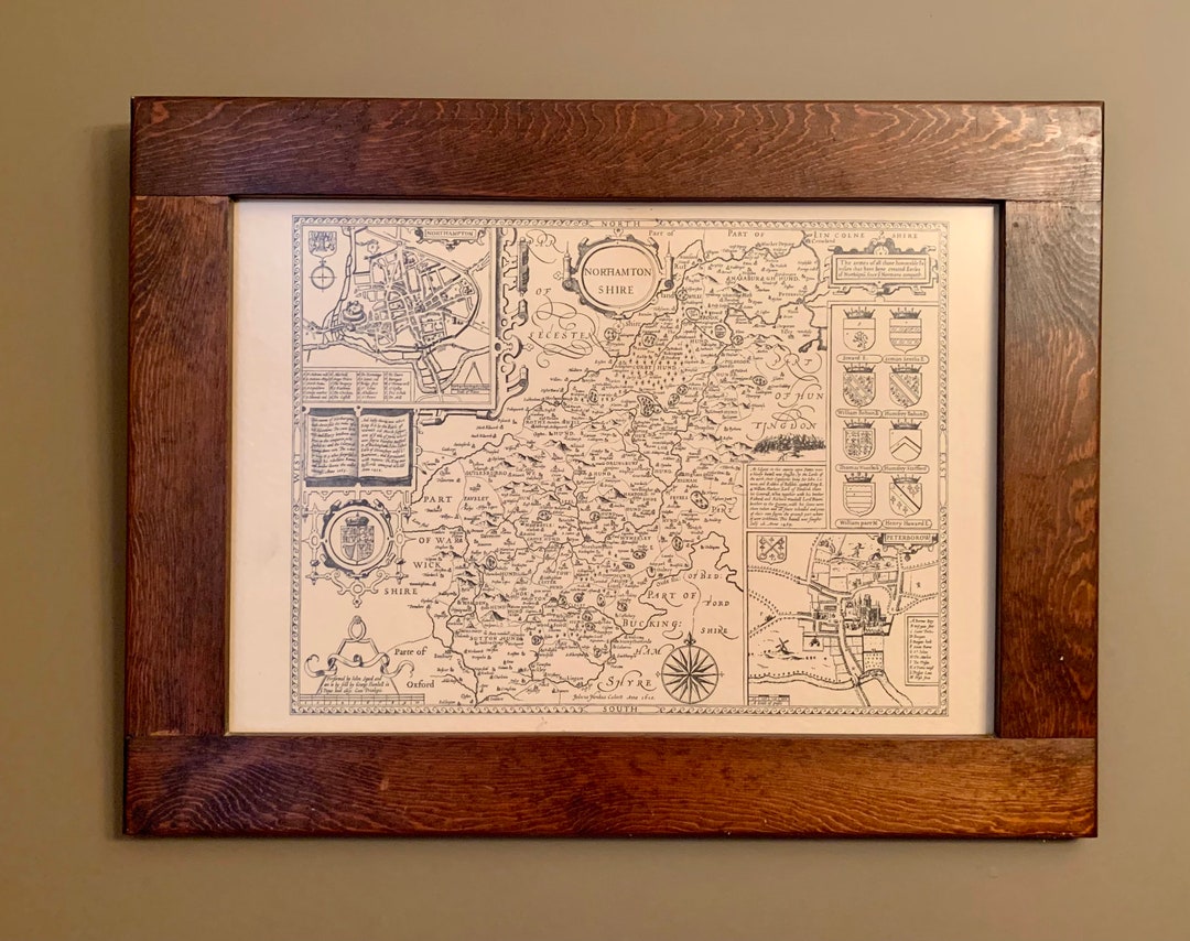 Map of Northamptonshire, 1610 by John Speed With Detailed Images of ...