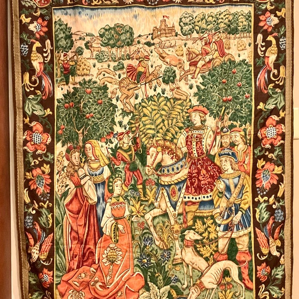 Hanging Wall Tapestry Medieval With Rod - Etsy