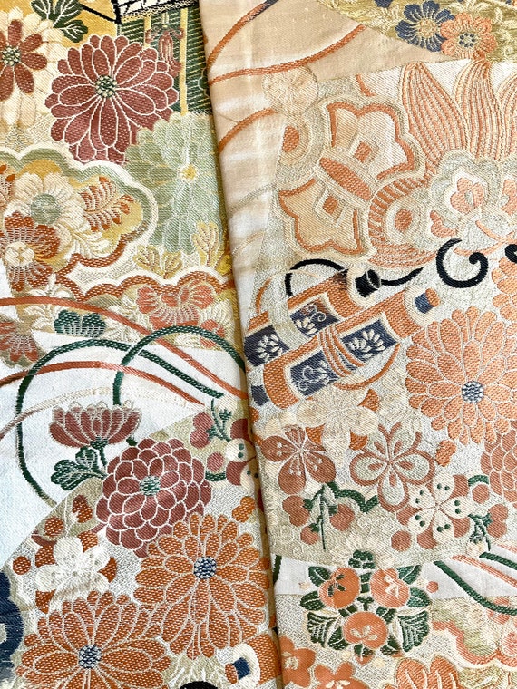 100% Silk, Maru Obi, Repeating Pattern Both Sides, Ch… - Gem