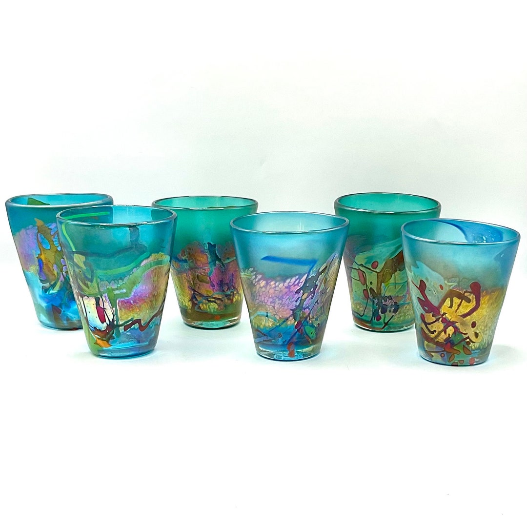 Set of 6 Bruce Stowell of California Hand Blown Art Glass - Etsy
