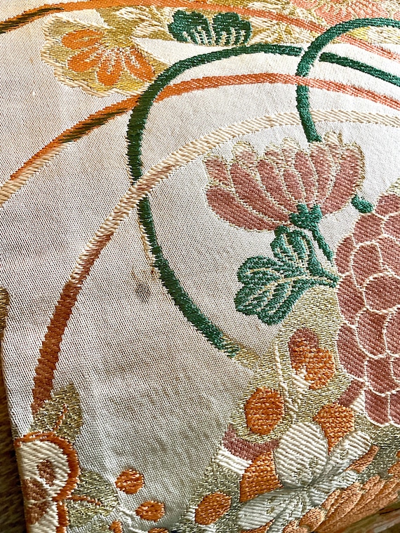 100% Silk, Maru Obi, Repeating Pattern Both Sides, Ch… - Gem