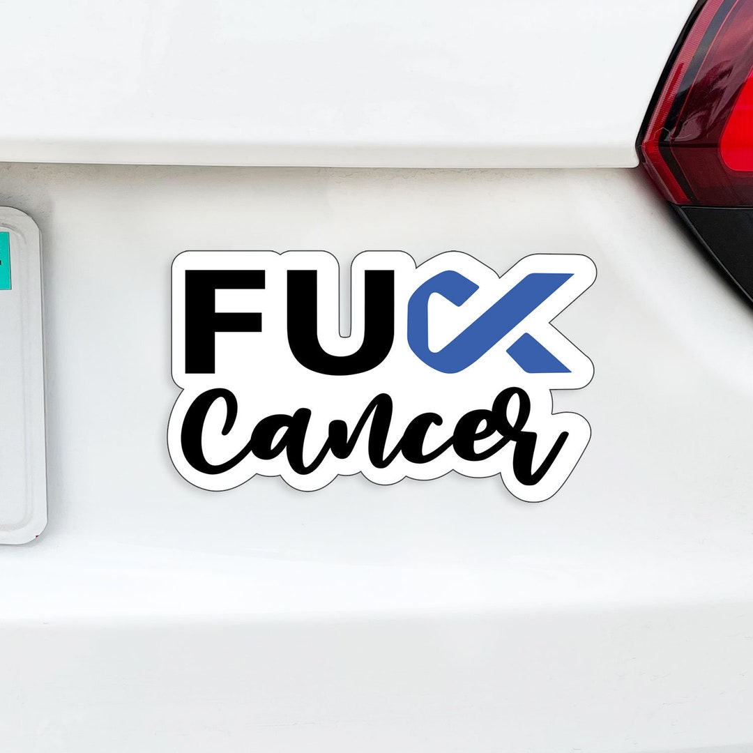 Custom F Cancer FU Cancer Cursive Ribbon MAGNET Perfect for Car, Truck ...
