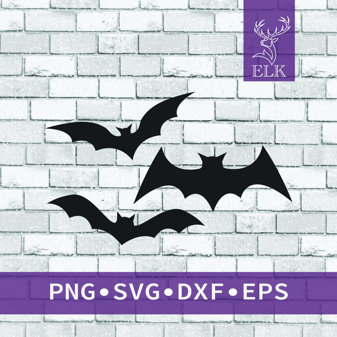 Bat Swarm Bats Halloween Spooky Goth SVG svg, Dxf, Eps, Png Cut Files ...