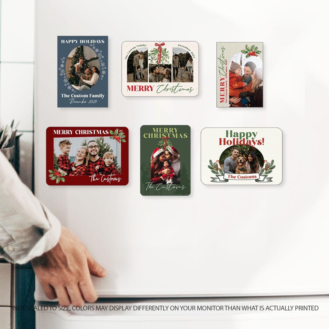 Reusable Custom Christmas Card MAGNET - Christmas Photo Design for ...