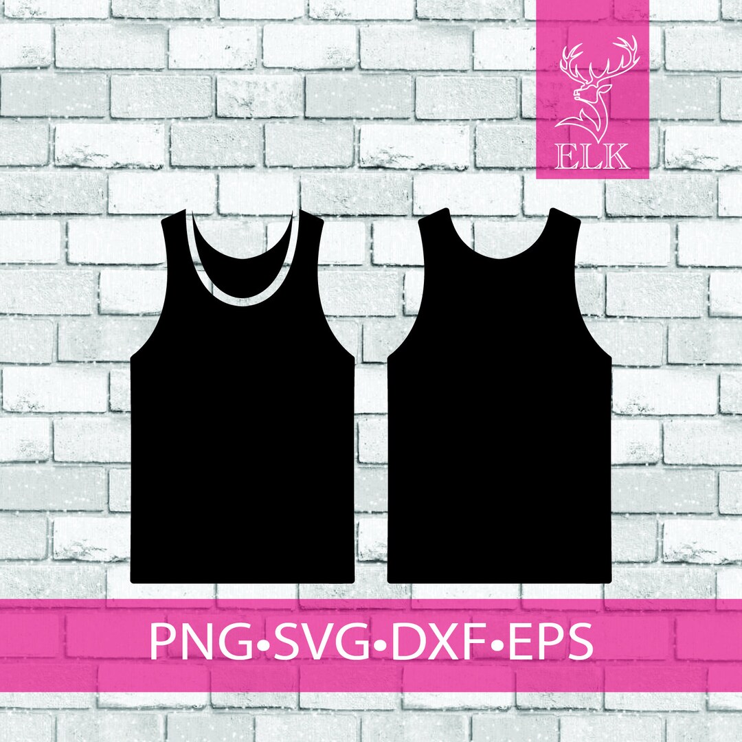 Tank Top Svg, Front and Back Filled, Template SVG (svg, Dxf, Eps, Png ...