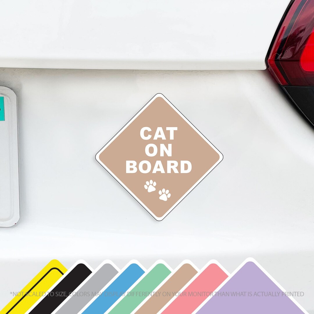 Cat(s) on Board Magnet Caution Cats in Car I Love My Cat Perfect for ...