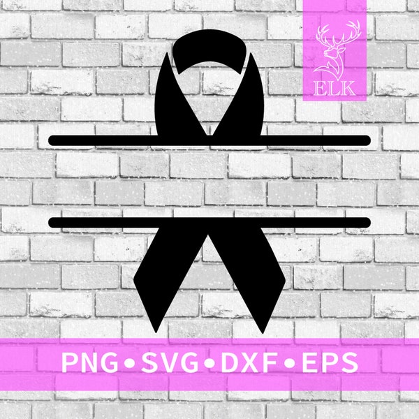 Split Cancer Ribbon Png - Etsy
