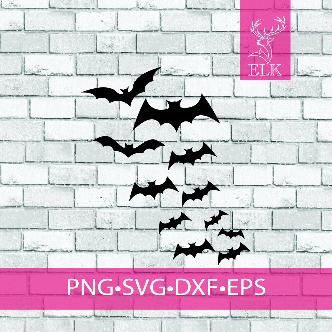 Bats Swarm Batcave SVG (svg, Dxf, Eps, Png) Cut File for Cricut ...