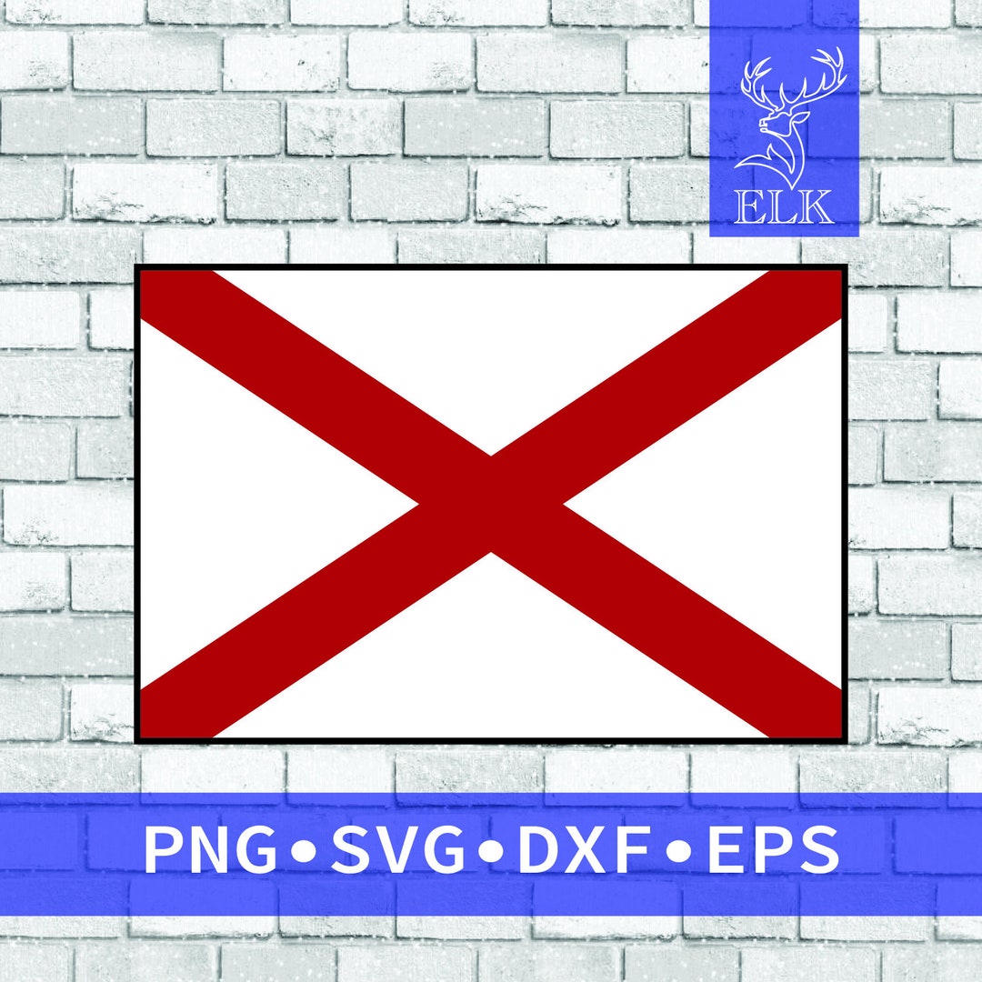 Alabama Flag Svg (with Black Border), Alabama State Flag Svg, USA Flag ...