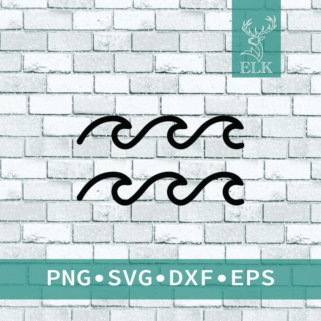 Water Ocean Sea Wave Cute Art Simple Pattern SVG svg, Dxf, Eps, Png Cut ...