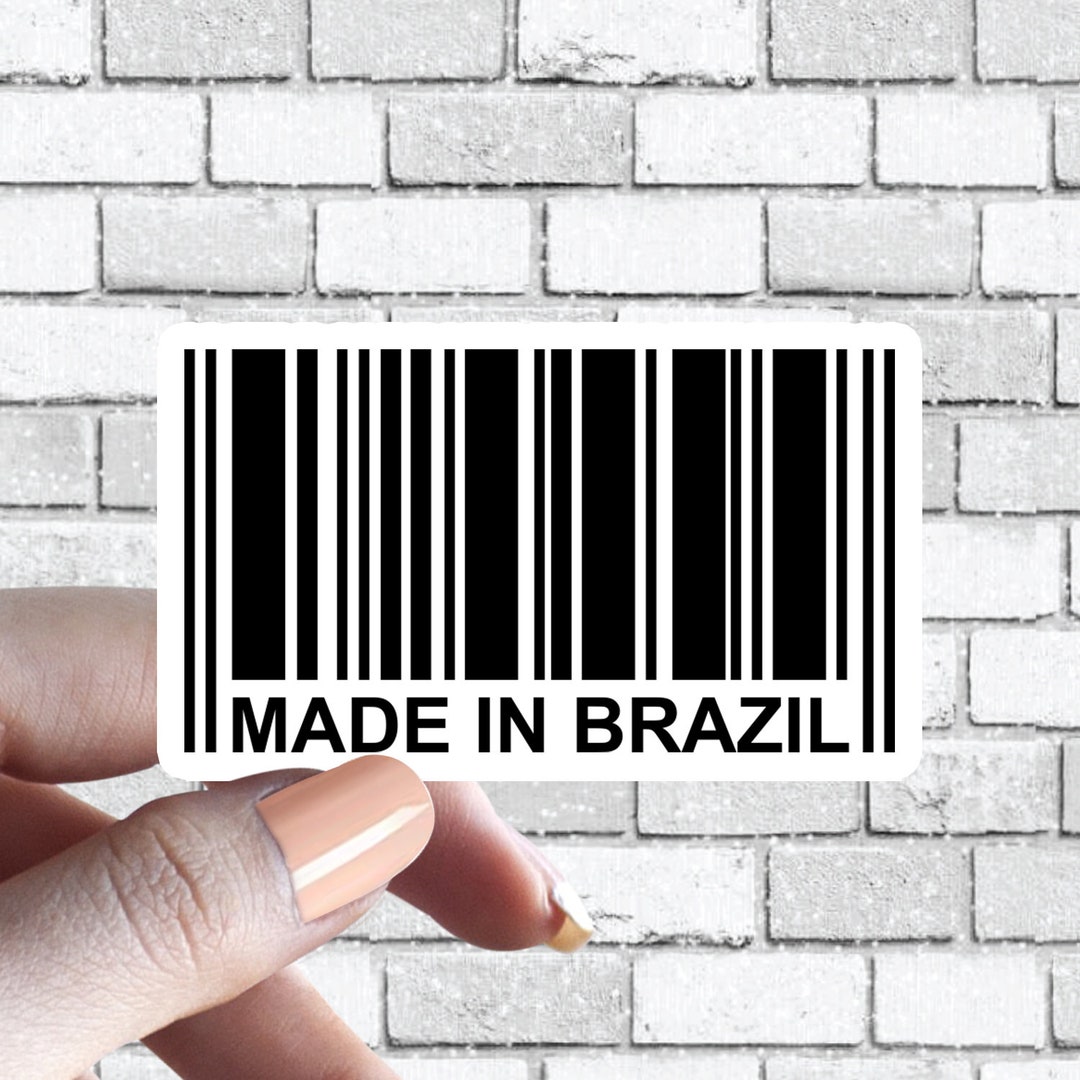 Made in Brazil Sticker, Brazil Brazilian Pride Country Barcode Sticker ...
