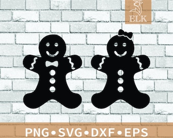 Gingerbread Couple Png | Etsy