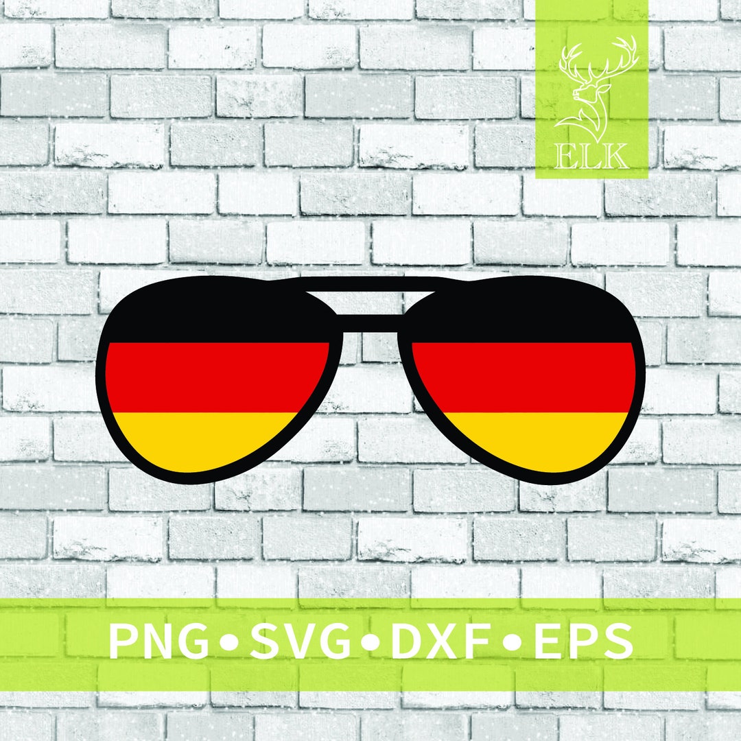 Germany German SVG Country Flag Sunglasses Aviator SVG Cut File for ...