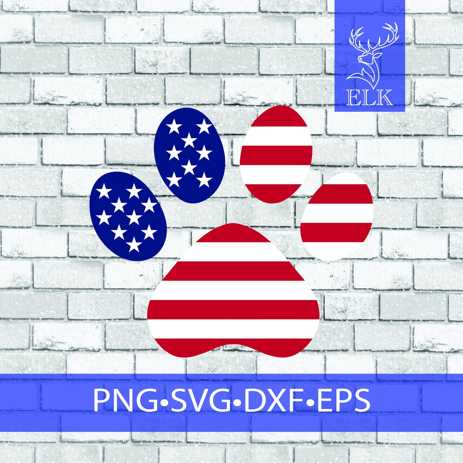 Dog Paws United States of America Flag USA US SVG svg Dxf - Etsy
