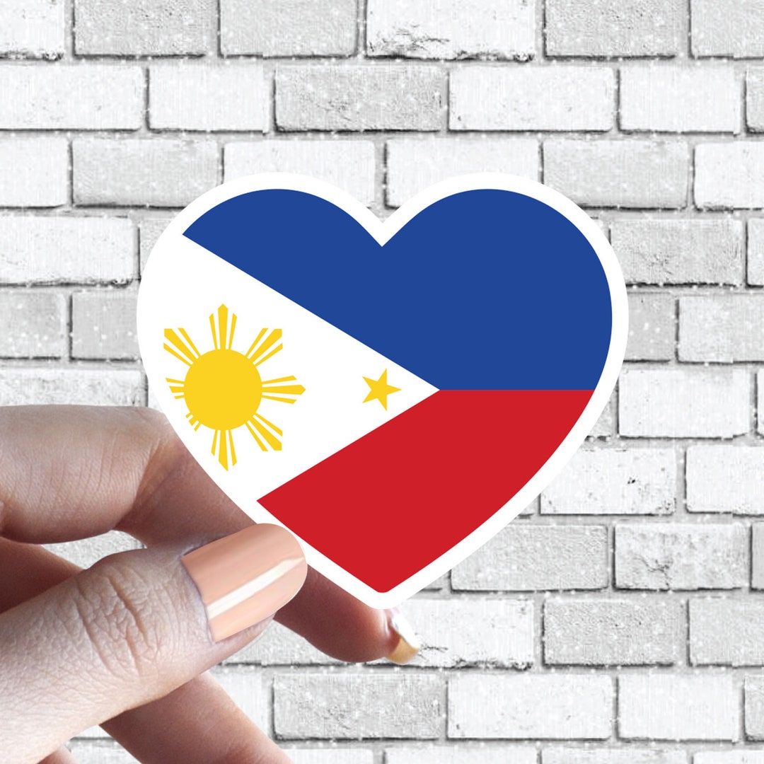 Heart Philippines Flag Sticker Filipino Flag I Love Philippines - Etsy