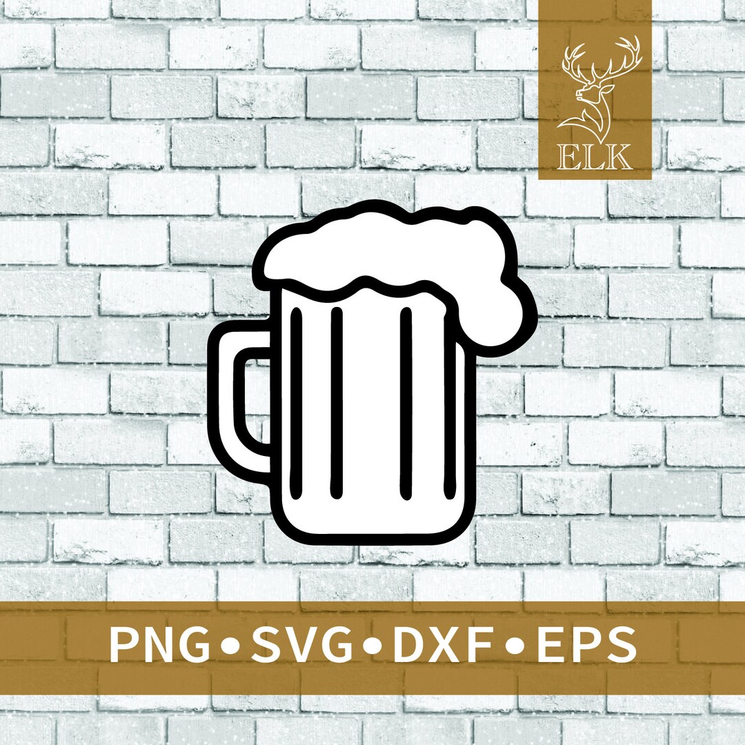 Beer Glass Mug With Foam SVG (SVG, Dxf, Png, Esp) Cut File for Cricut ...