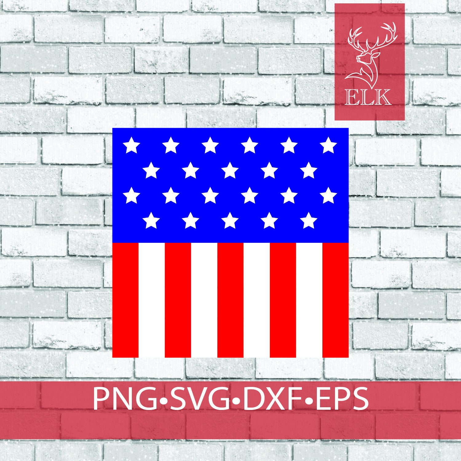 Square Block United States of America Flag USA US SVG Cricut - Etsy