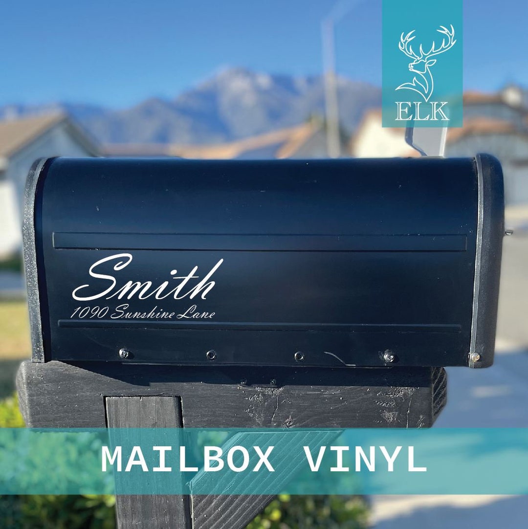Fancy Text Script Cursive Mailbox Numbers Design Mailbox Decal and ...