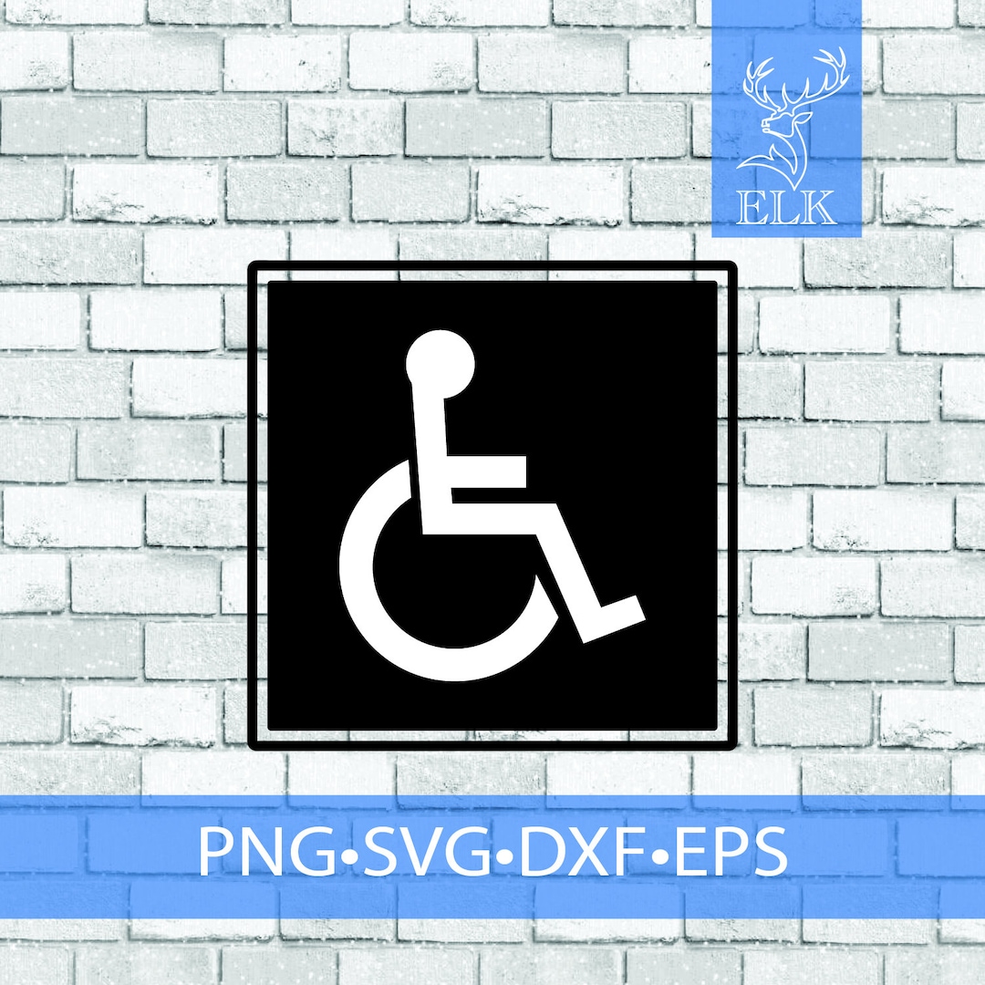 Handicap Handicapped Sign Symbol Wheelchair Wheel Chair SVG (svg, Dxf ...