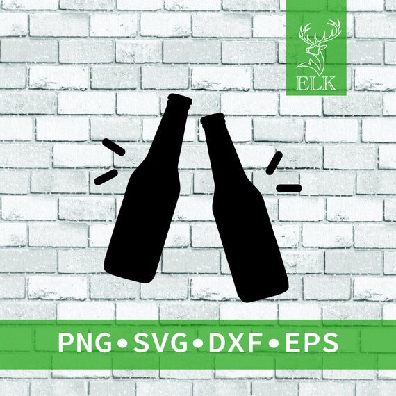 Beer Glass Bottles Clinking Clinging Cheers SVG SVG Dxf | Etsy