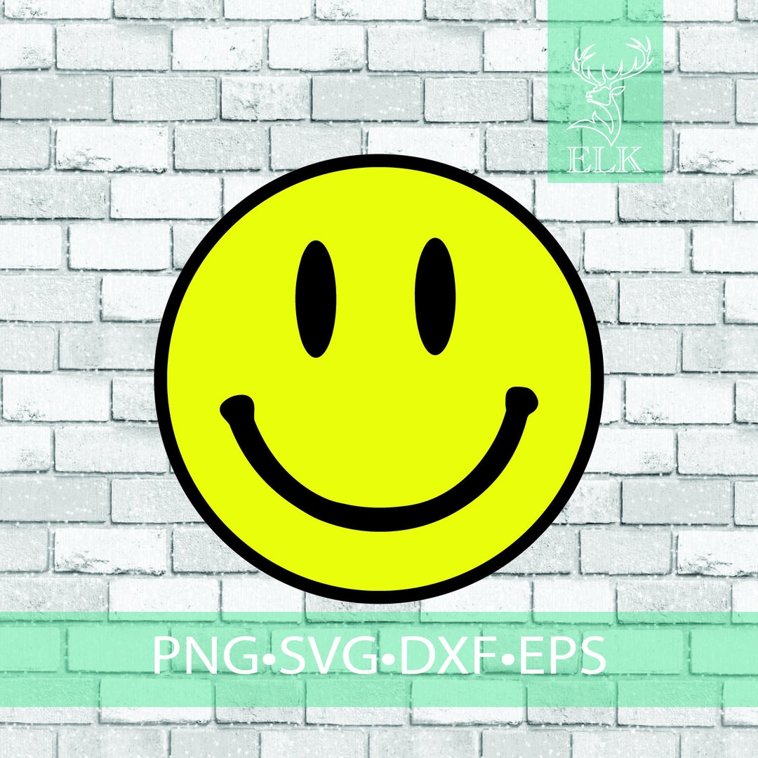 Happy Face Smiley SVG (svg, Dxf, Eps, Png) Cut File for Cricut ...