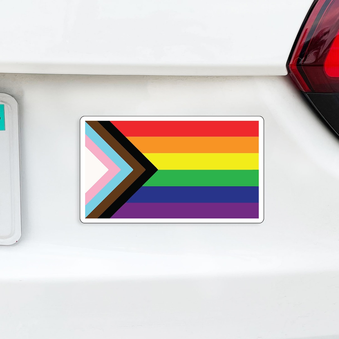 Pride LGBTQ Flag Love LGBTQ+ MAGNET Great for Car, Truck, Fridge, White ...