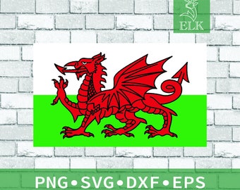 Welsh Flag Svg - Etsy UK