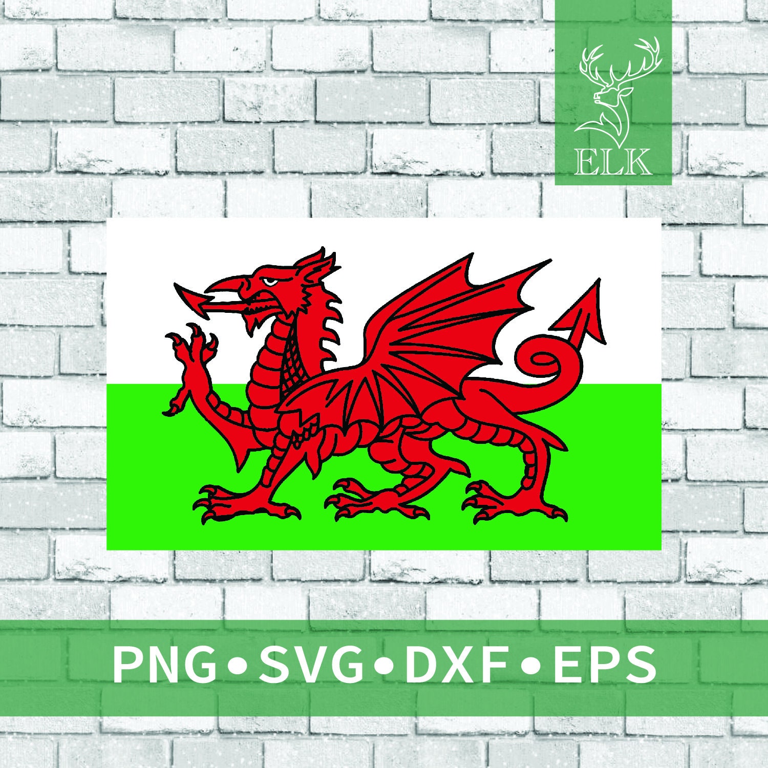 The Flag of Wales Wales Flag Svg Red Dragon United Kingom | Etsy